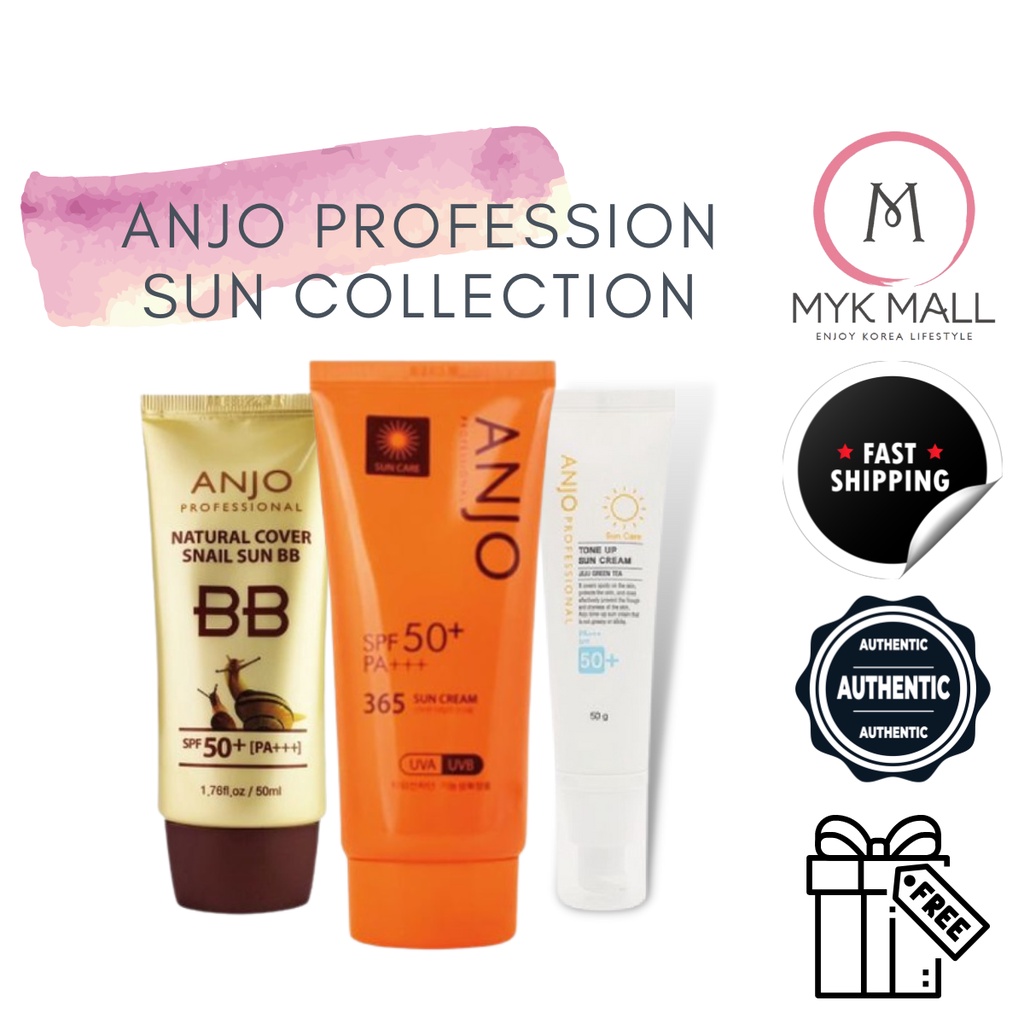 ANJO Professional 365 Daily Sun cream & Tone Up Suncream & Snail BB SPF ...