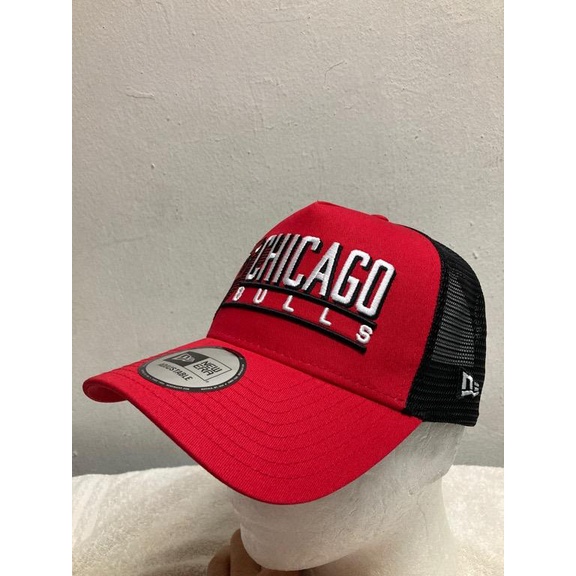 New Era Trucker Chicago Bulls Red Black Cap Wmark Logo | Shopee Malaysia