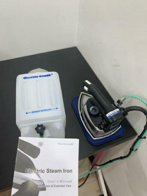 INDUSTRY STEAM PRESS IRON.Original Silver star stream iron..with 3pin ...