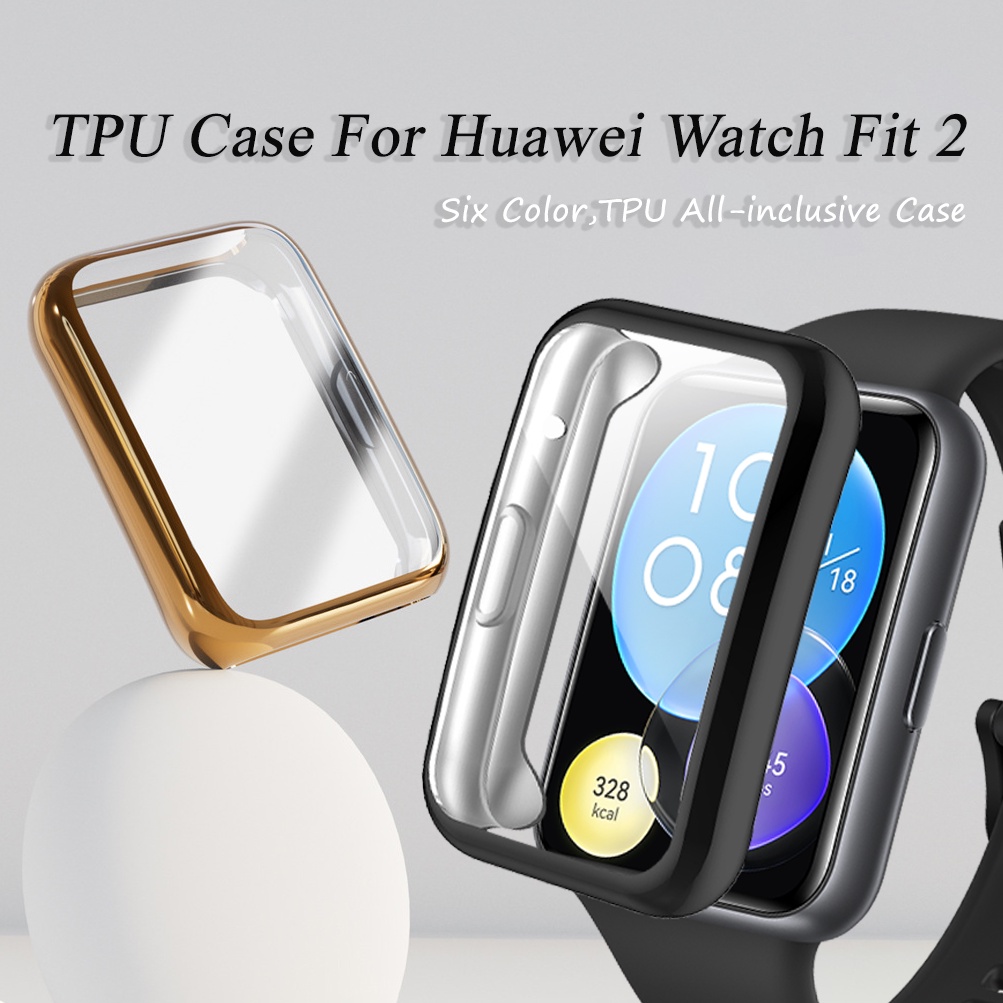 Plating Case For Huawei Watch Fit 2 Screen Protector Soft Ultra-Thin ...