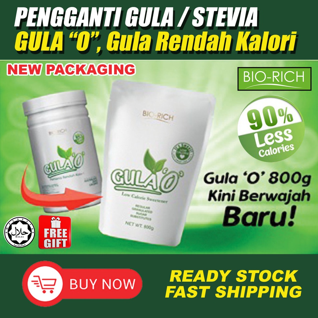 (BR085) Gula O BIO RICH 50g Gula O Spray Biorich 20ml pemanis rendah ...