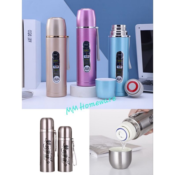 SUS304 Stainless Steel Vacuum Flask Thermos Water Bottle / Botol Air ...