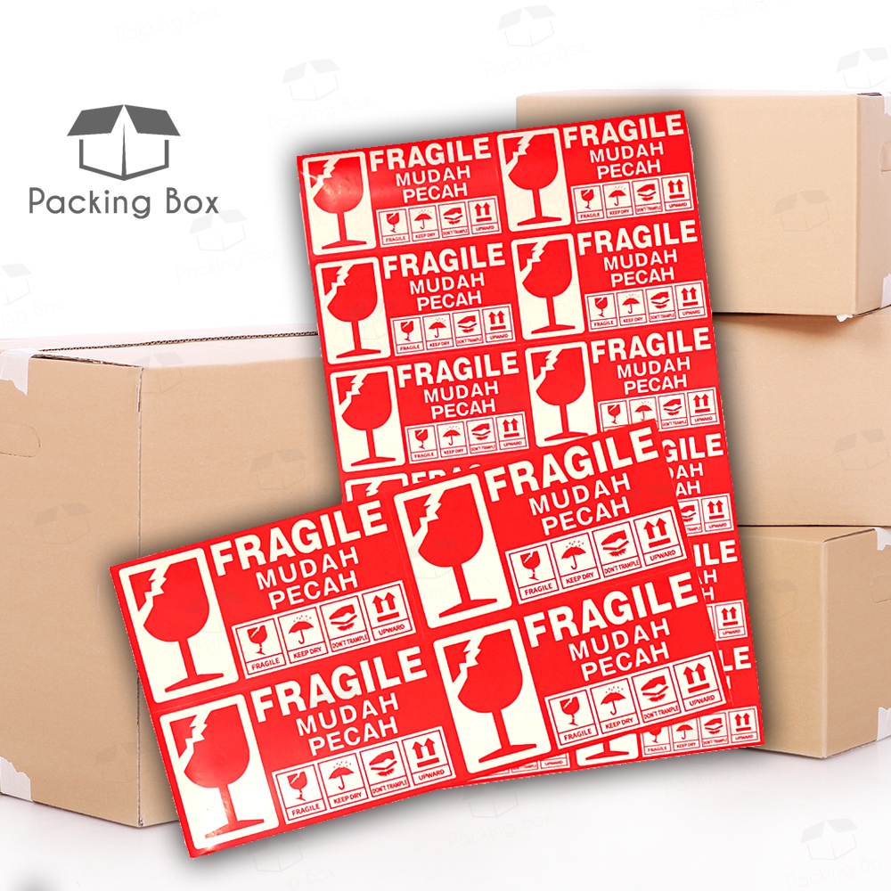 Mudah Pecah Sticker Fragile Sticker Label Handle With Care | Shopee ...