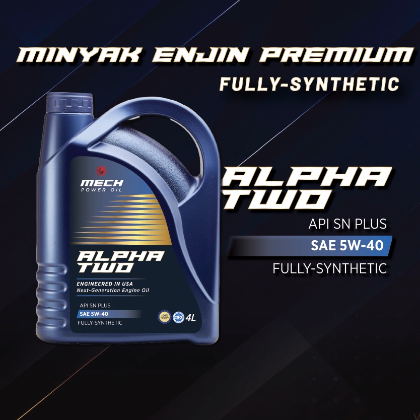 ALPHA TWO - API SN Plus SAE 5W-40 Fully Synthetic Engine Oil Lubricant ...