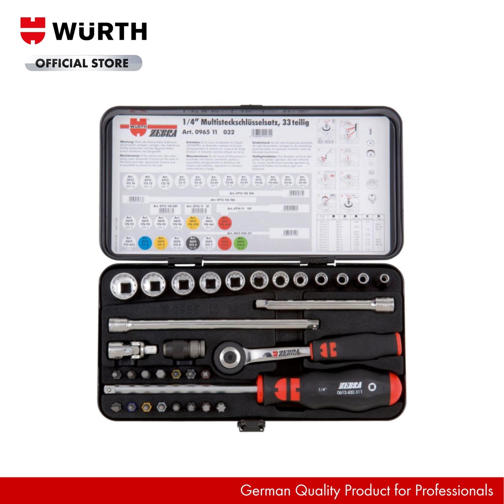 Wurth Multi-Socket Wrench Assortment (1/4 Inch/33Pcs) | Shopee Malaysia