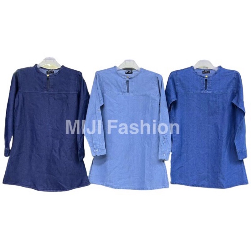 Denim baju muslimah stoke ready S-5XL | Shopee Malaysia