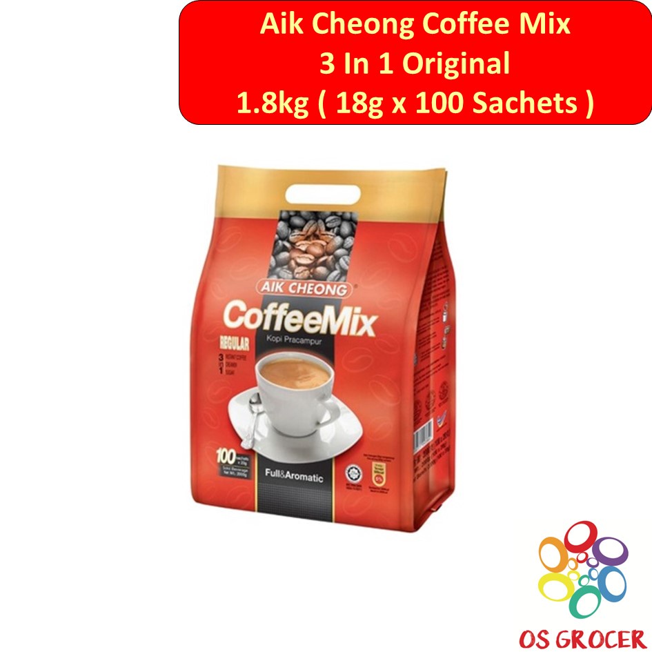 Aik Cheong Coffee Mix 3 In 1 Regular 1.8kg ( 18g x 100 Sachets ) | Shopee Malaysia