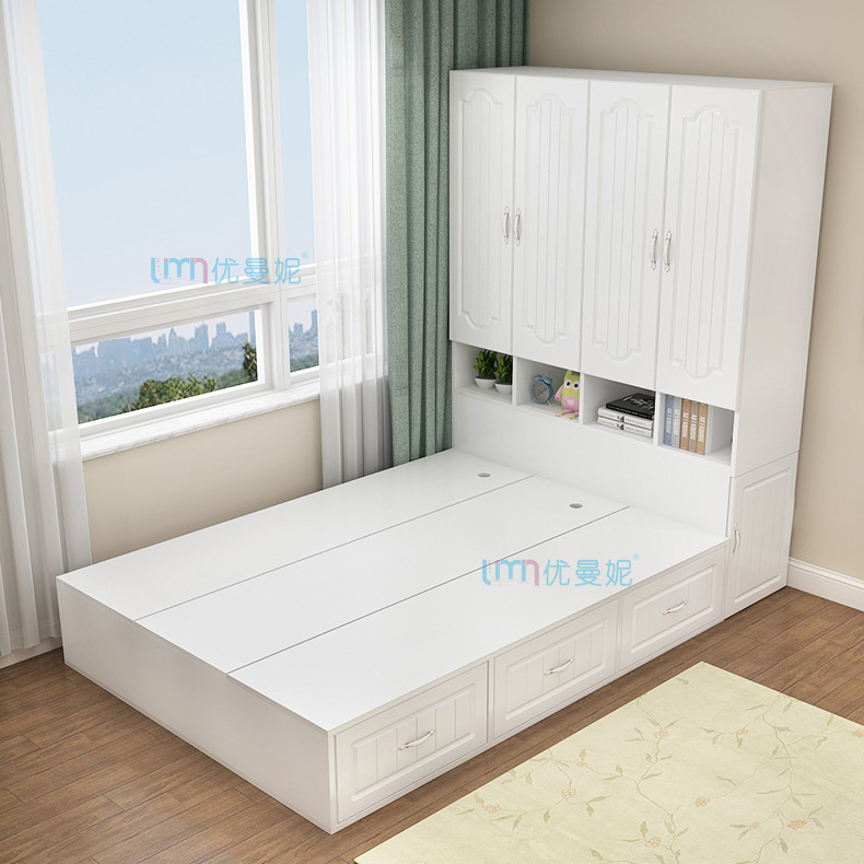 Youmanni Tatami bed wardrobe combination storage bed nordic bedroom ...