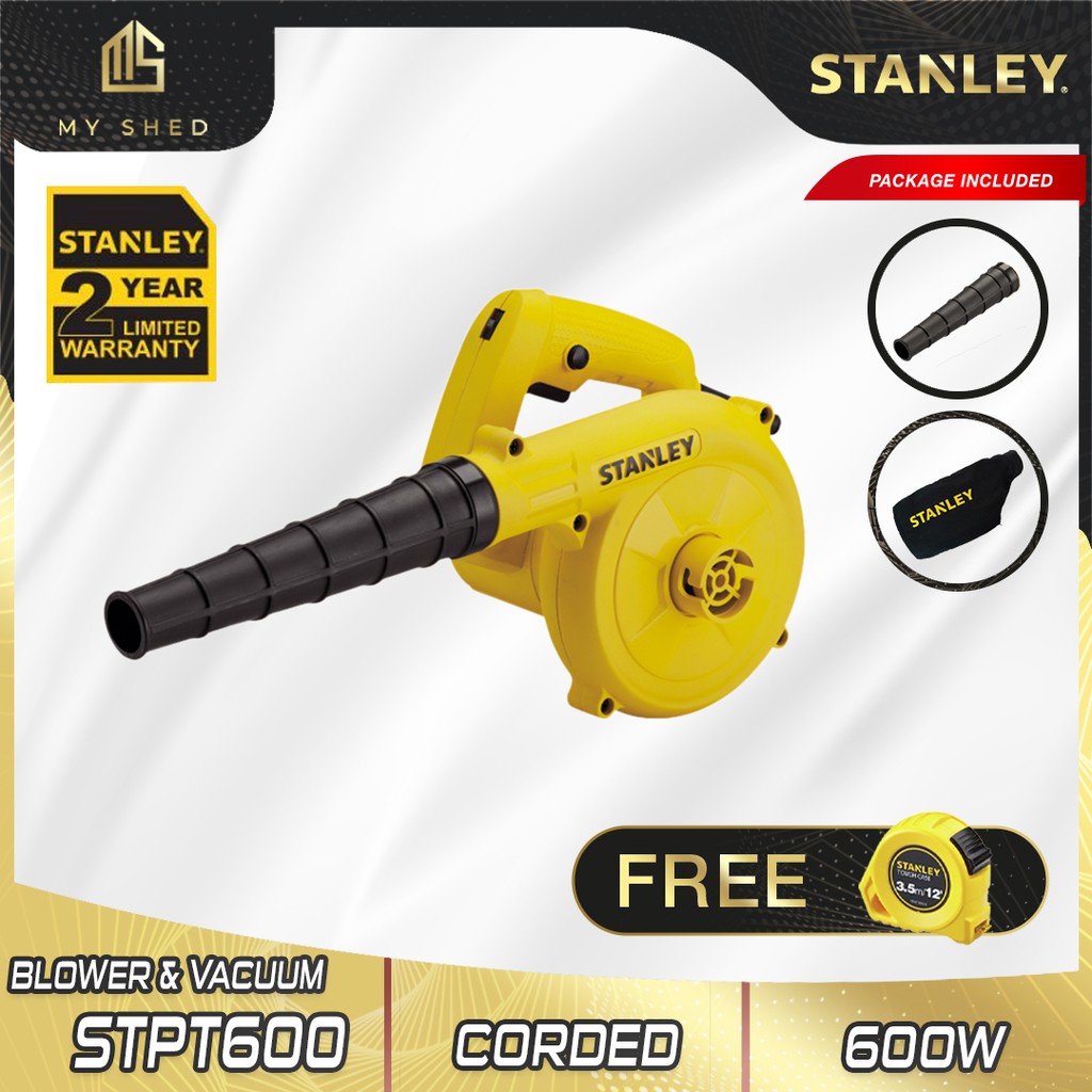 STANLEY STPT600-B1 600W Variable Speed Blower/Vacuum (STPT600) | Shopee ...
