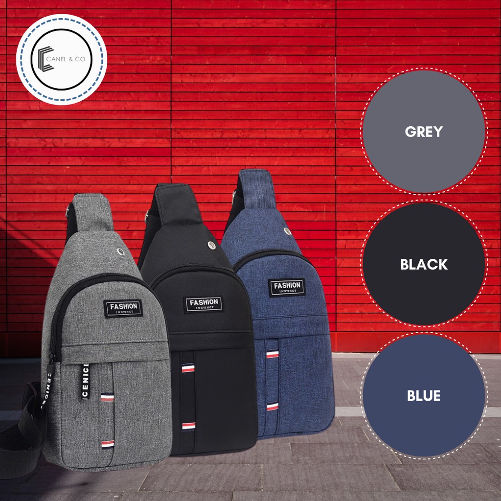 CANEL&CO Chest Bag Men sandang Canvas Causal Travel Shoulder Bag Motor ...