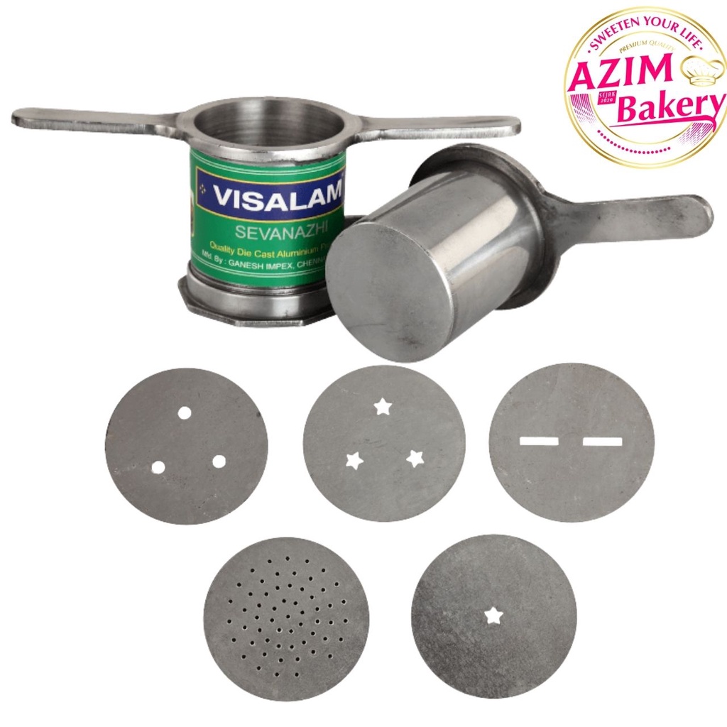 Visalam Murukku Maker | Idiyappam Maker 5 Set Design Plates, Aluminium ...