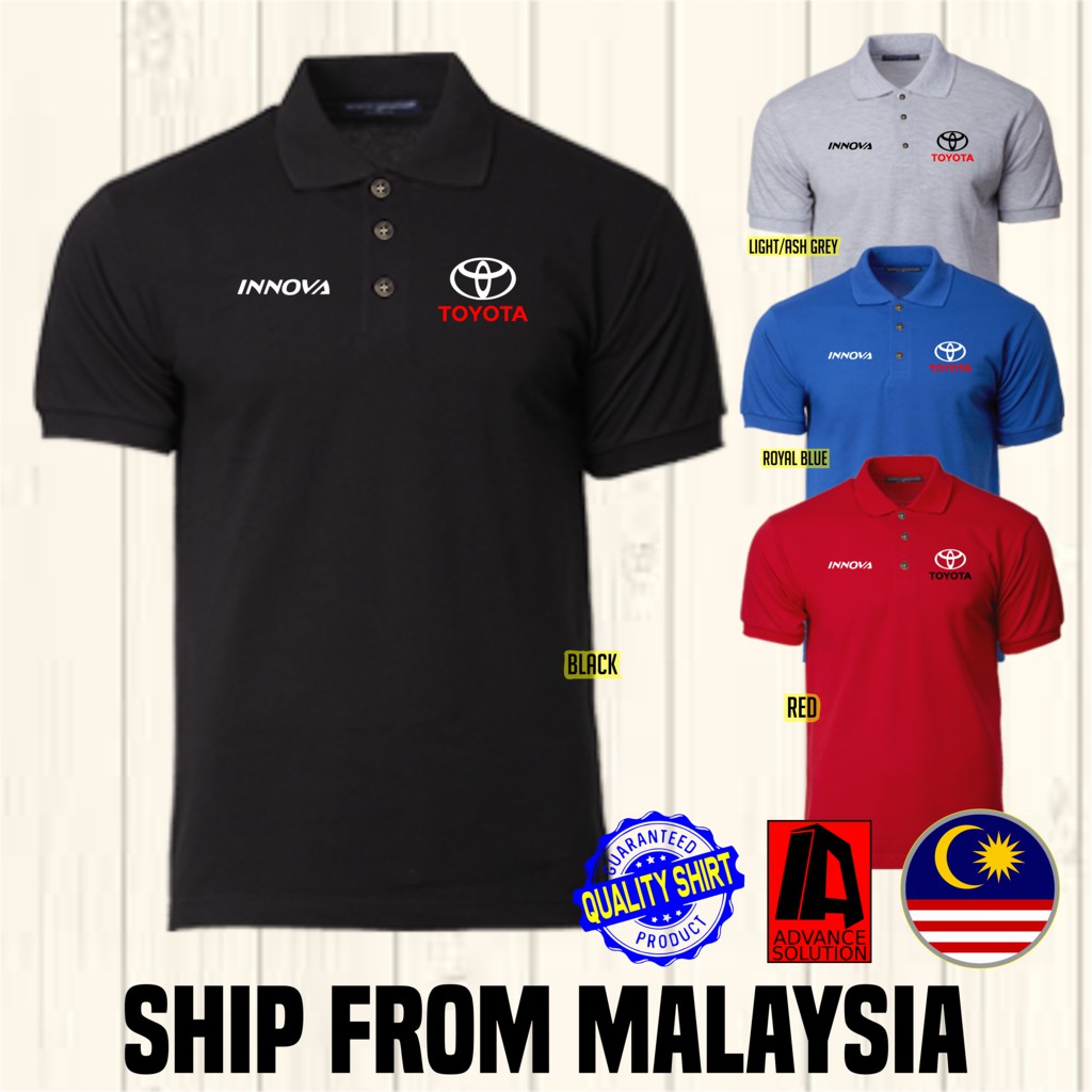 Innova Toyota Black White Polo Collar T-Shirt TRD Racing Development ...