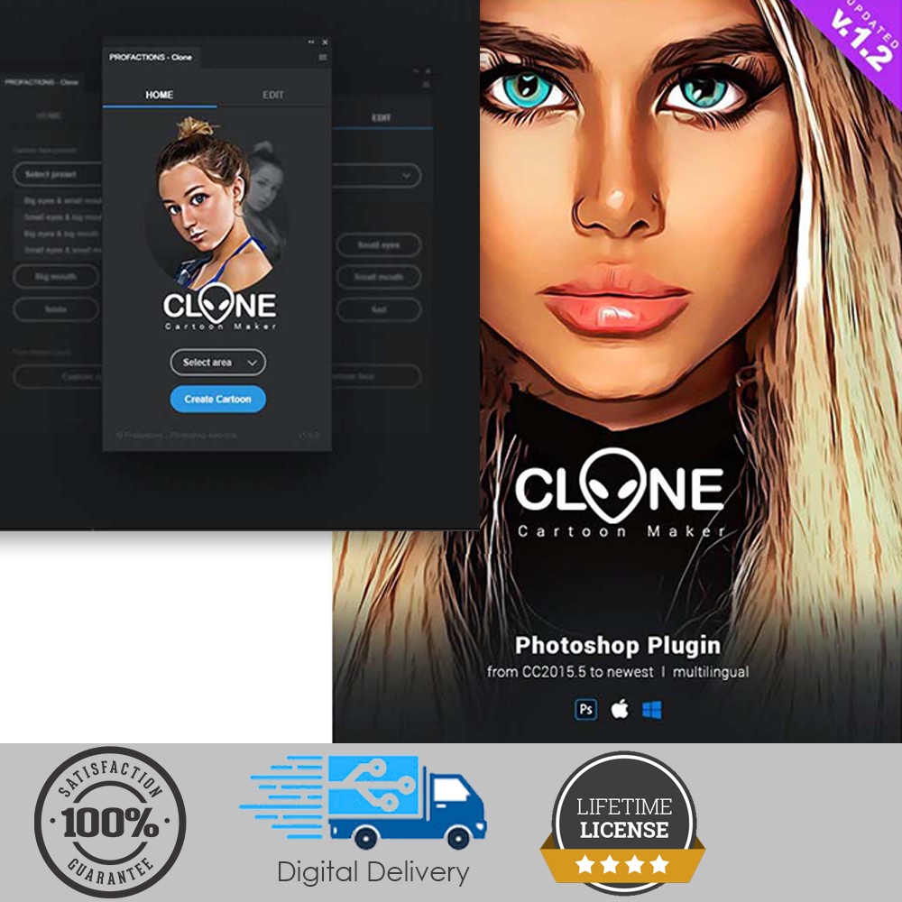 Cartoon Maker Clone (Photoshop Plugin) | Shopee Malaysia