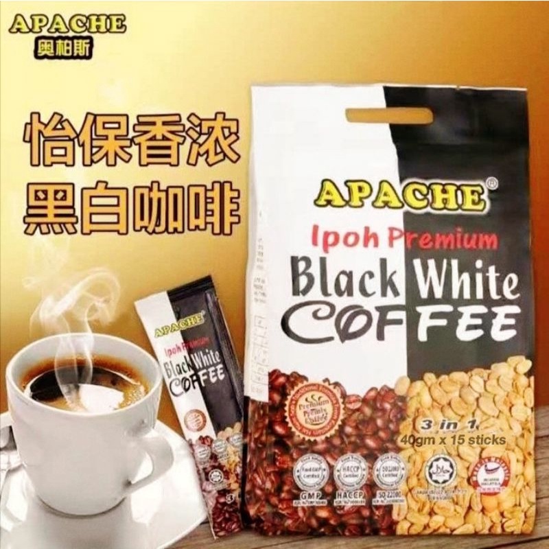 Apache Ipoh Premium Black White Coffee 15 Sticks x 40g (600g) | Shopee ...