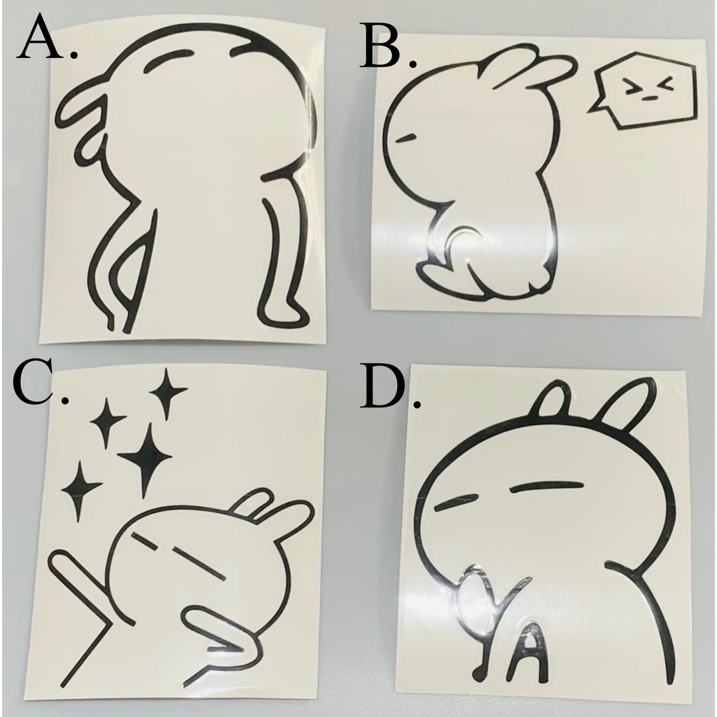 Tuzki Rabbit Sticker Decal Car Sticker | Shopee Malaysia