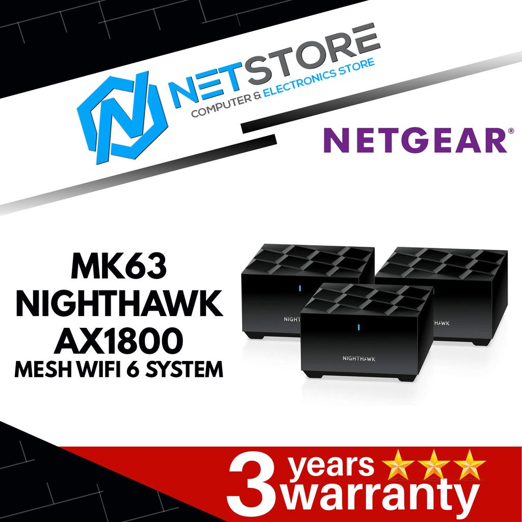 Netgear nighthawk whole home mesh wifi 6 system - ax1800 router with 2 ...