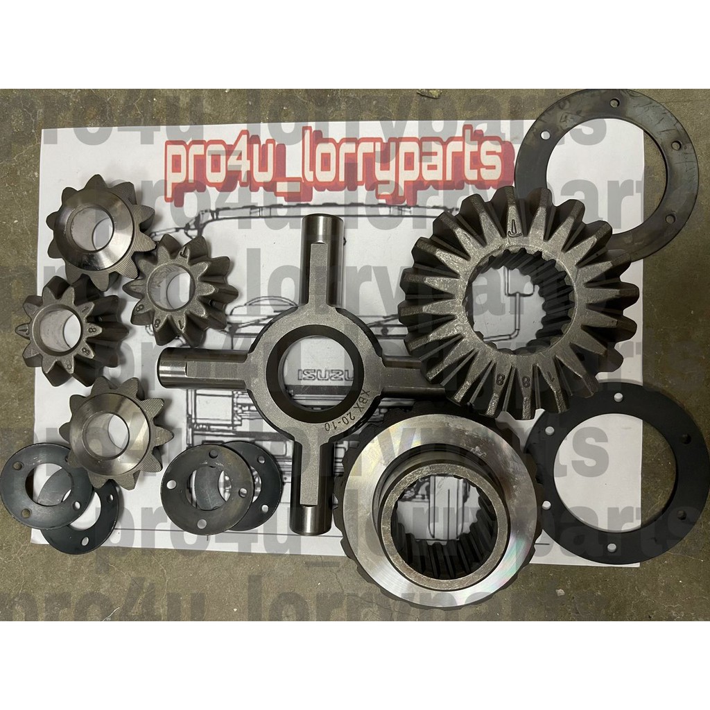 ISUZU NPR NKR HICOM 4.3 (19 TEETH) (23 TEETH)SHAFT HOLE SPIDER KIT 7X43 DIFFERENT AXLE GEAR (NEW ...
