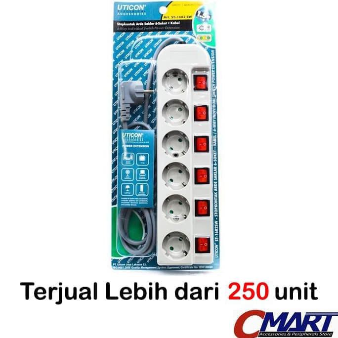 Uticon Electric Plug Socket 6 Port Socket Outlet St-1682sw (new Code ...