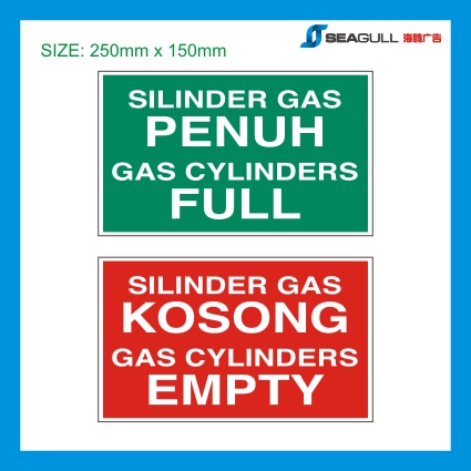 Cylinder Storage Signage Sticker 250x150 Safety Full Cylinder Gas Empty ...