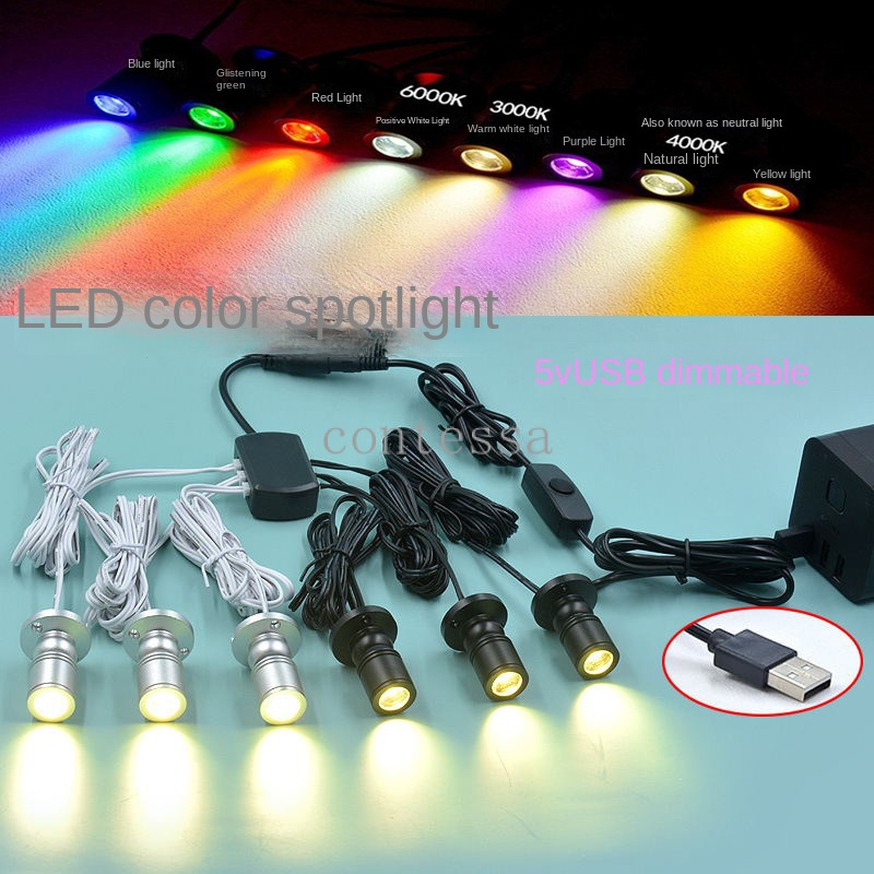 1+8Dimmable Model Display Cabinet Small Spotlight Mini Miniature ...