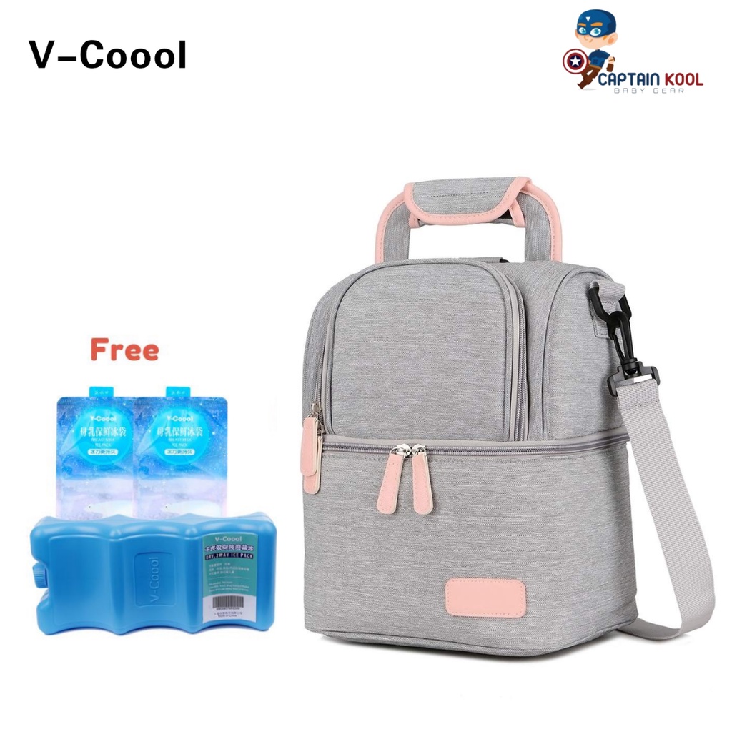 V-Coool Deluxe Plus Double Layer Cooler Bag (FREE 1 x Ice Brick & 2 x Ice Packs) | Shopee Malaysia