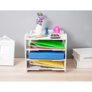 DIY File Rack Multi-layer Shelf Office School Desk Rak Paper Storage ...