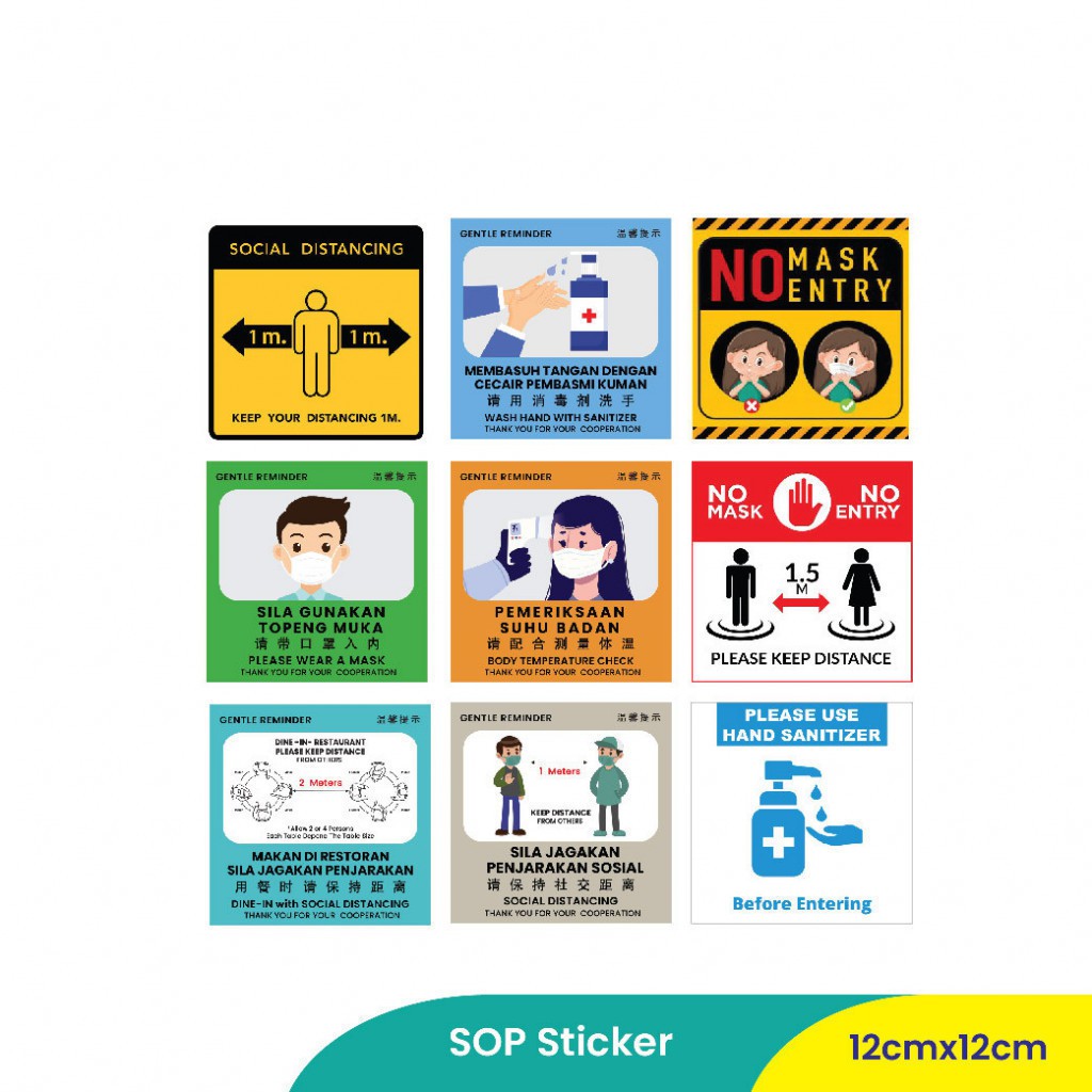 SOP Sticker 12cm x 12cm | Shopee Malaysia