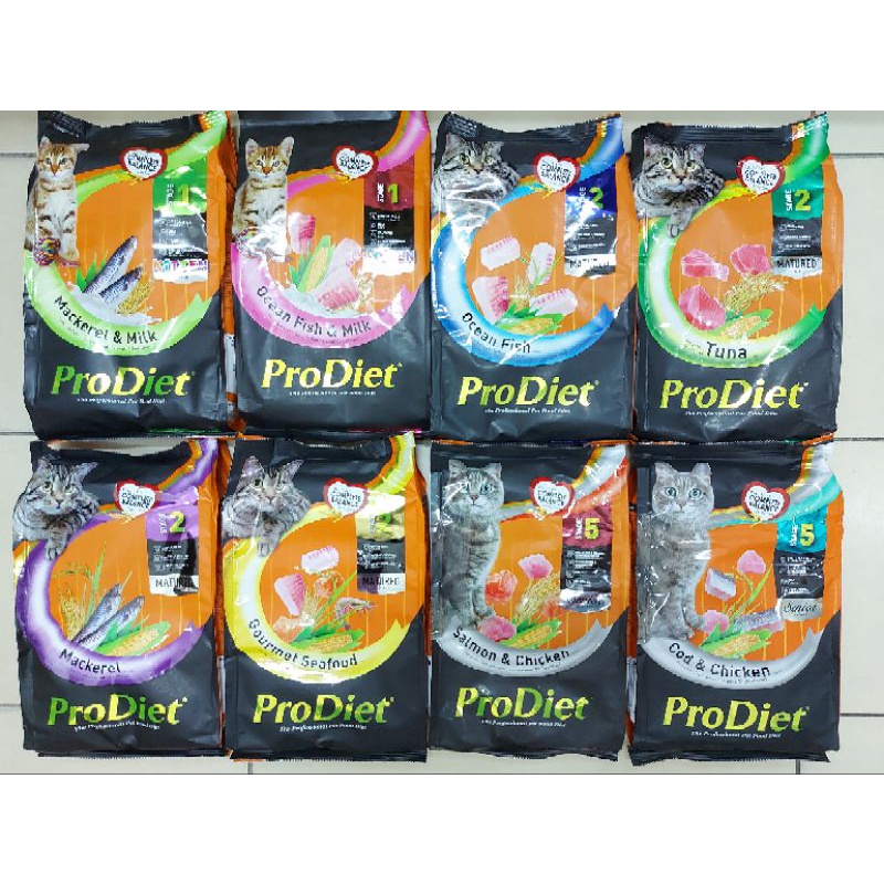 Pro diet 1.25kg 1.4kg 1.5kg dry cat food makanan kucing brand pro diet ...