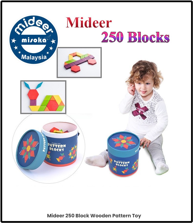 Mideer 250 Block Wooden Pattern Toy | Shopee Malaysia