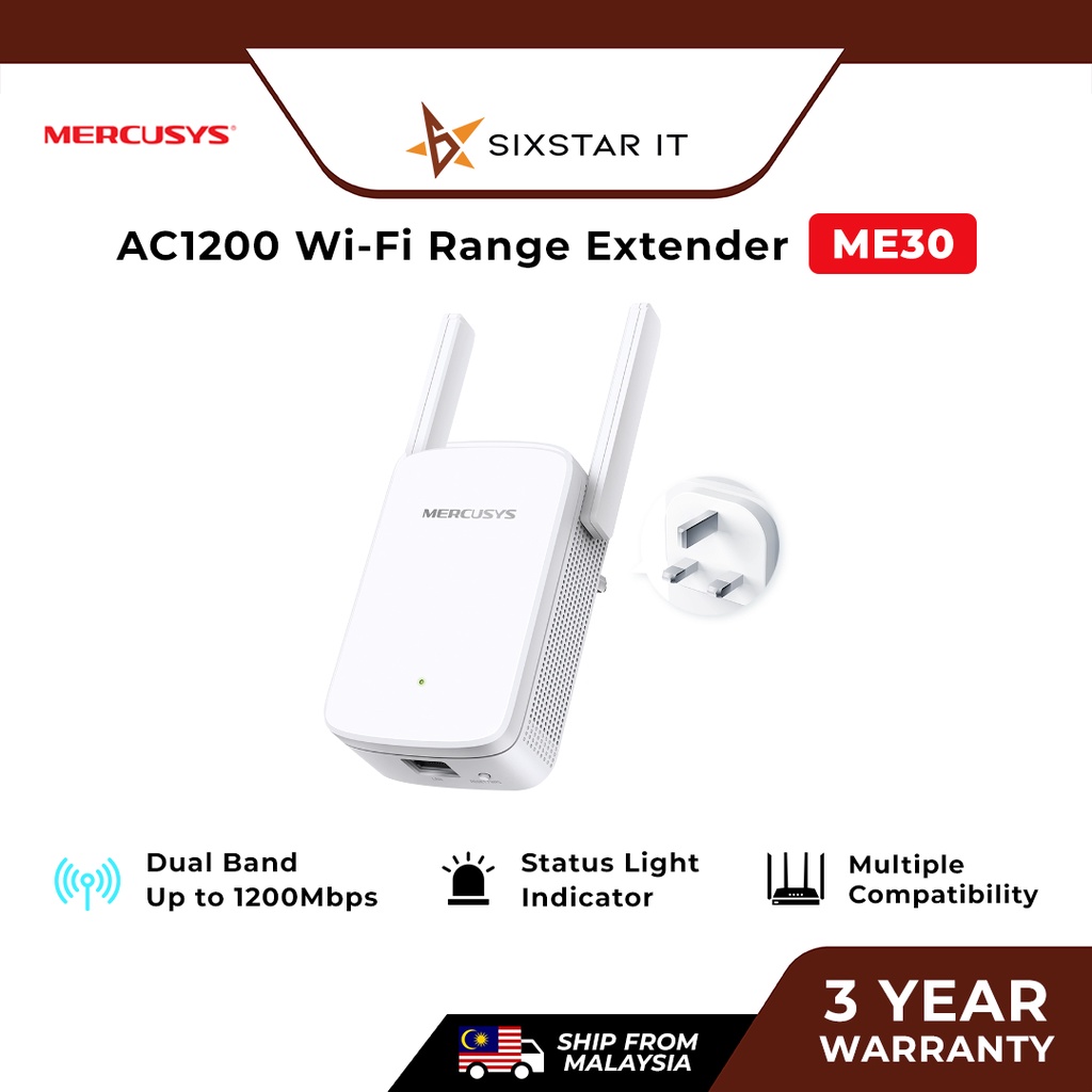 Mercusys ME30 - AC1200 Dual Band Wi-Fi Range Extender & Booster ...