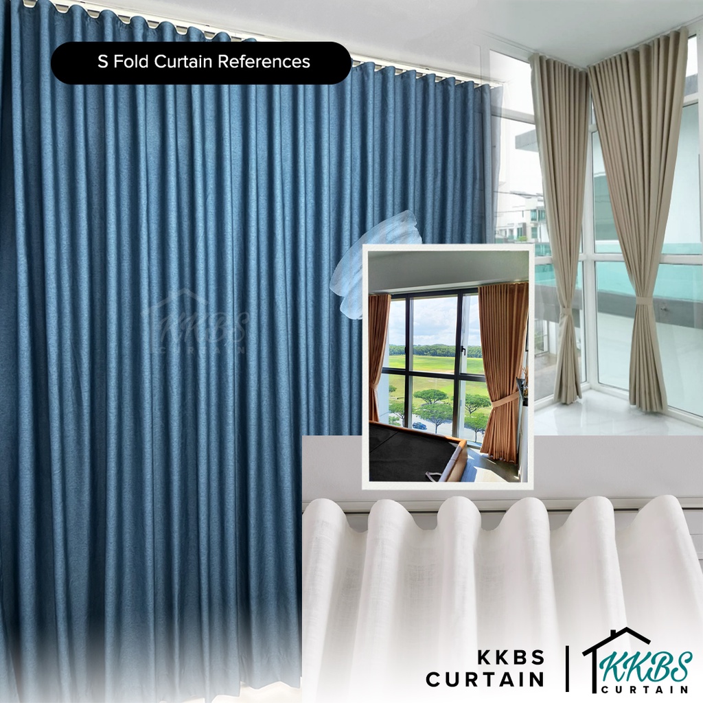 KKBS CURTAIN Verody S Track / Rel Langsir S Fold Double (Verody Heavy ...