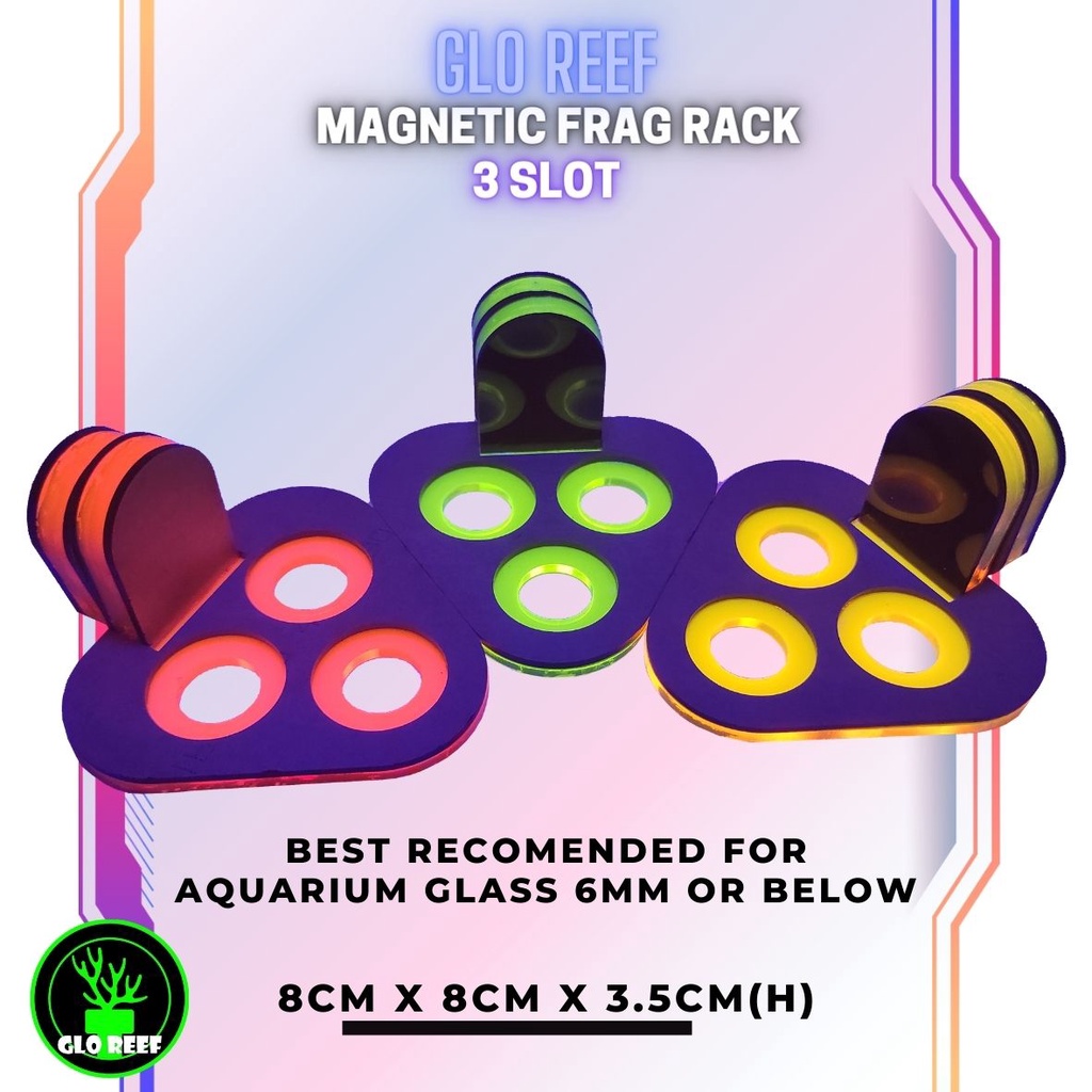 Glo reef 3 slot magnetic frag rack coral holder | Shopee Malaysia