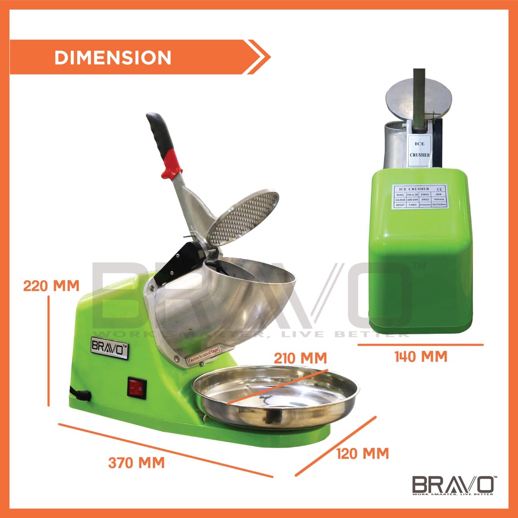 BRAVO Mesin Ais Kacang Ice Crusher Ice Shaver Mesin Air Batu ABC Mesin ...
