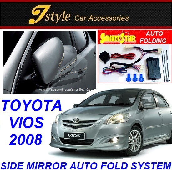 Toyota Vios 2008 Auto Flip Folding Side Mirror System | Shopee Malaysia