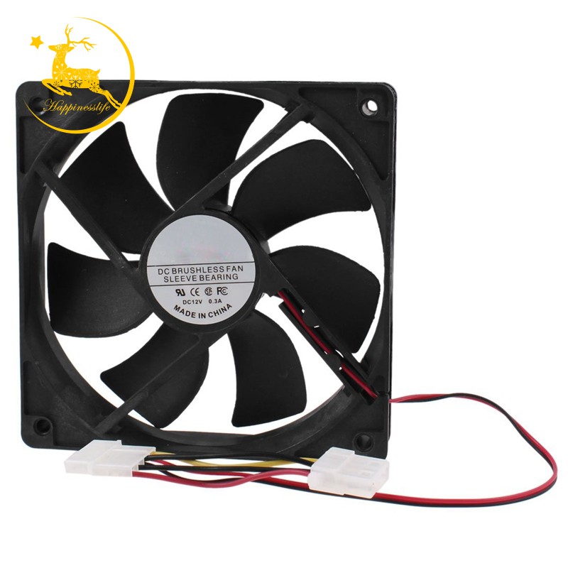 Pc brushless dc cooling fan 4 pin connector 7 blades 12v 12cm 120mm ...