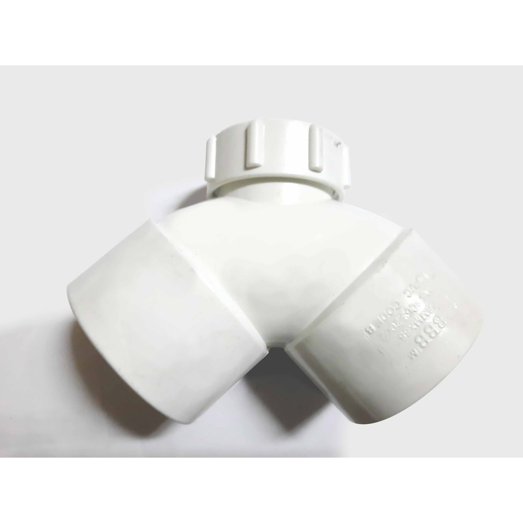 UPVC Drainage Elbow with Cleanout and Plug / Penyambung Paip UPVC Elbow ...