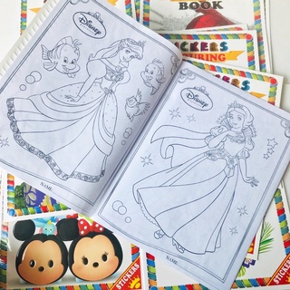 Children A4 Cartoon Sticker Book Colouring Book Kids Drawing Book Buku ...