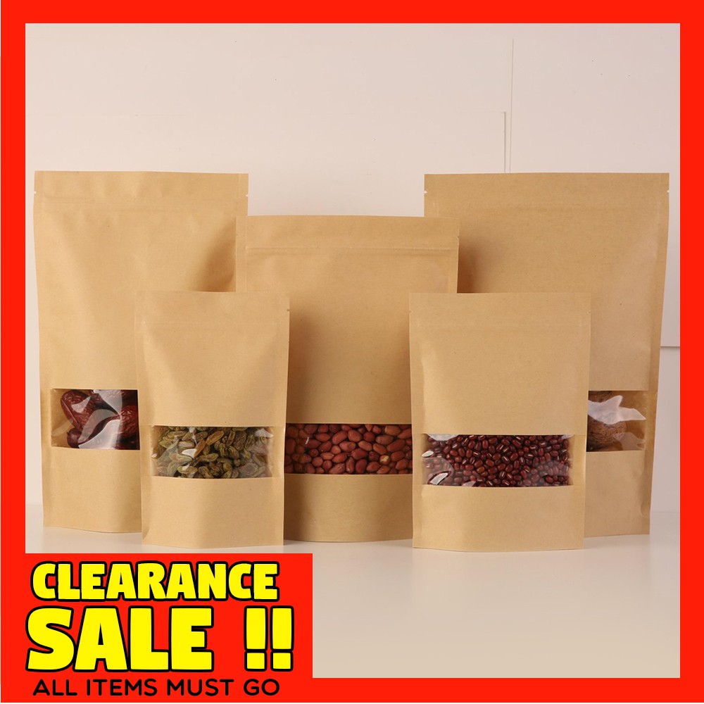 50pcs Ziplock Kraft Paper Bag - Air Tight Zipper Kraft bag for Food ...