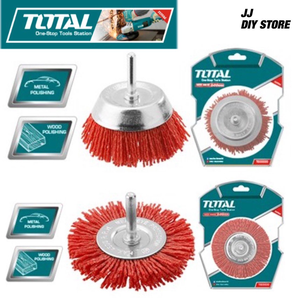 TOTAL WIRE BRUSH BRUSH NYLON 75mm x 6.3mm/100mm x6.3mm ( TAC33035 ...