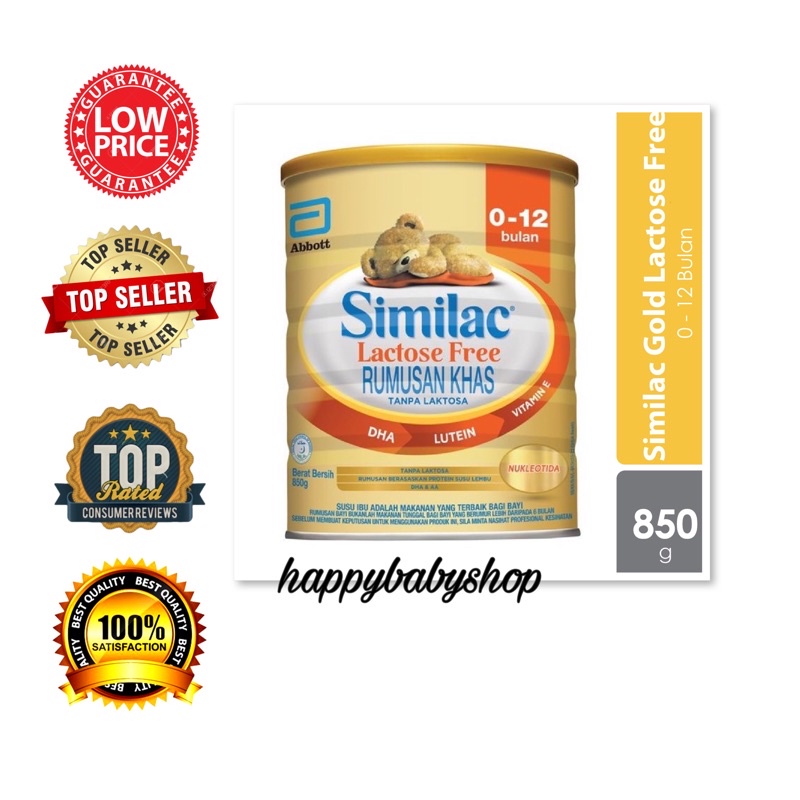 Similac Gold LF ( Lactose Free ) 0-12 x 850g ( Exp: 2024 ) | Shopee ...