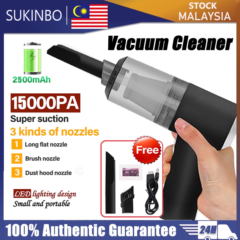 SUKINBO Type-C 15000 PA Wireless Vacuum Cleaner Car Vacuum Cleaner Auto ...