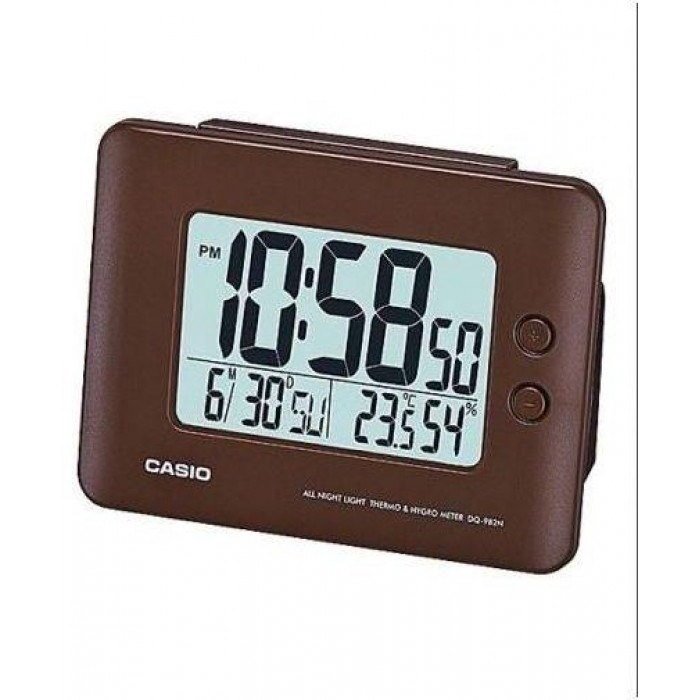 Casio DQ-982N-5D Brown Digital Clock Alarm LED Temperature Display ...