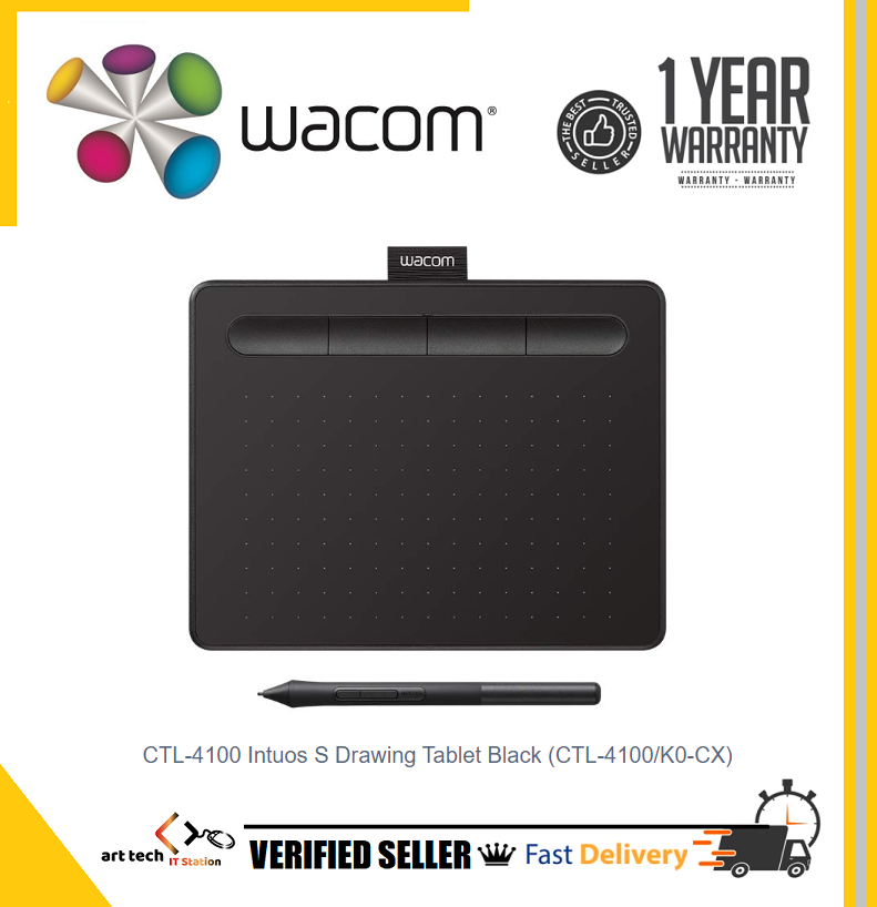 Wacom CTL-4100 Intuos S Drawing Tablet Black ( CTL-4100/K0-CX ) | Shopee Malaysia