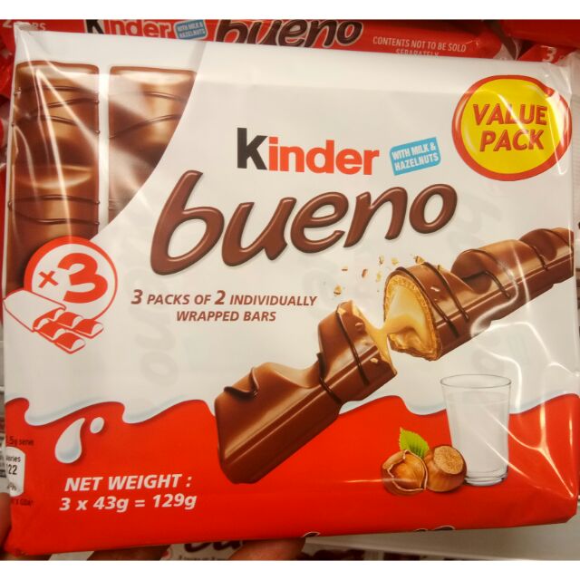 Kinder bueno value pack (3*43g) x 2pack | Shopee Malaysia
