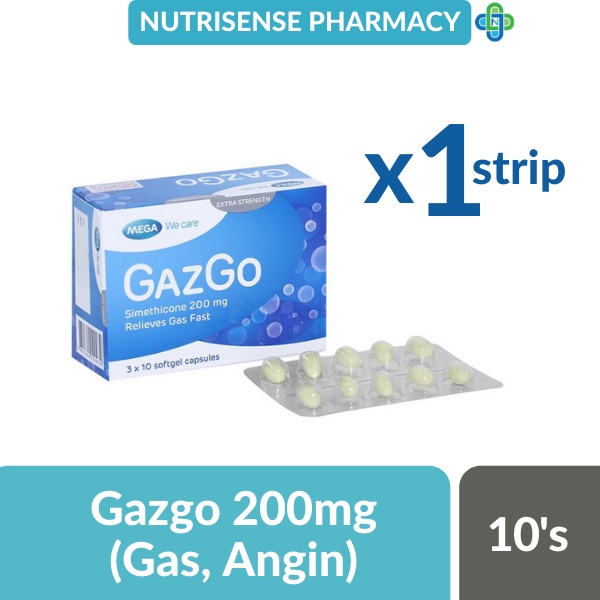 GAZGO 200MG Softgels - 10'S [Buang Angin, Flatulence] | Shopee Malaysia