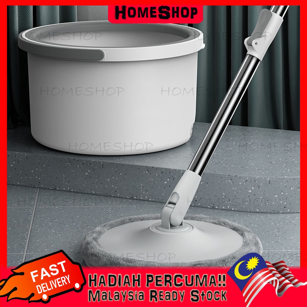 HomeShop Spin Mop Flat Mop Round Head Floor Mop Mop Microfiber Cloth ...