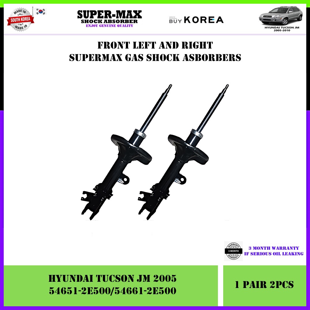 Hyundai Tucson JM 2005-2010 Front Left And Right Supermax Gas Shock ...