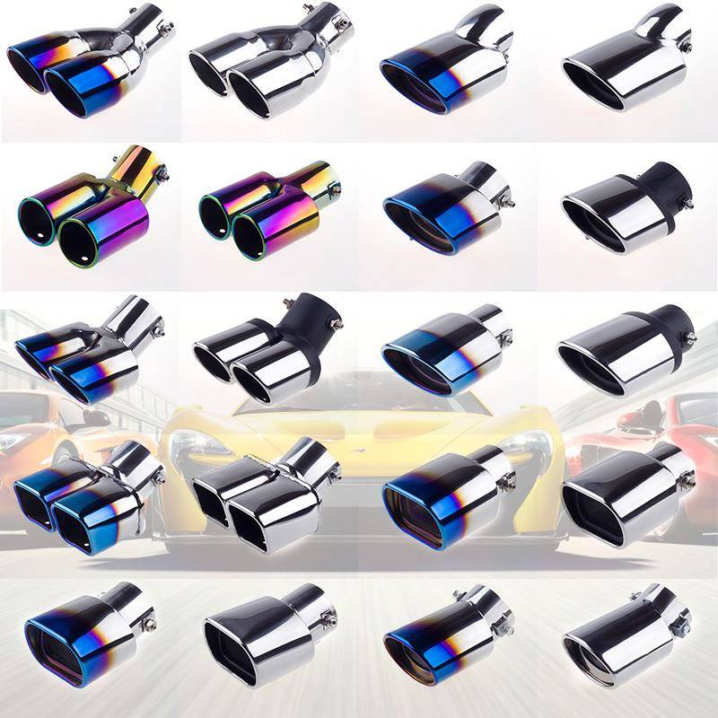 twin tip exhaust mufler exzos car Automobile tailpipe stainless steel ...