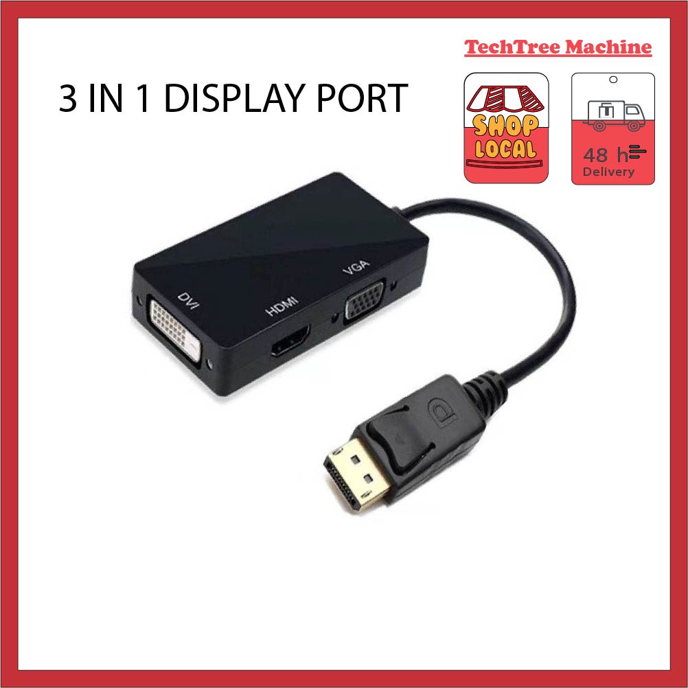 3 in 1 Display port to HDMI VGA DVI Adaptor DP Port to VGA HDMI ...