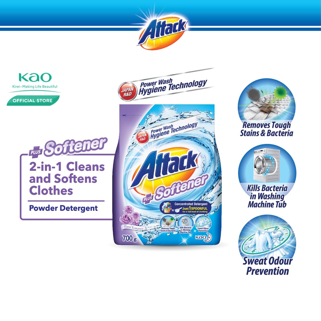 ATTACK Detergent Plus Softener Floral Romance Concentrate Detergent ...